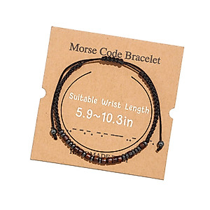 Morse Code Bracelet,Vintage Promise Distance Friendship Bracelets Hand Made Beads String Rope Bracelet for Women Men Friend Couples(Fuck Off)(4PCS)