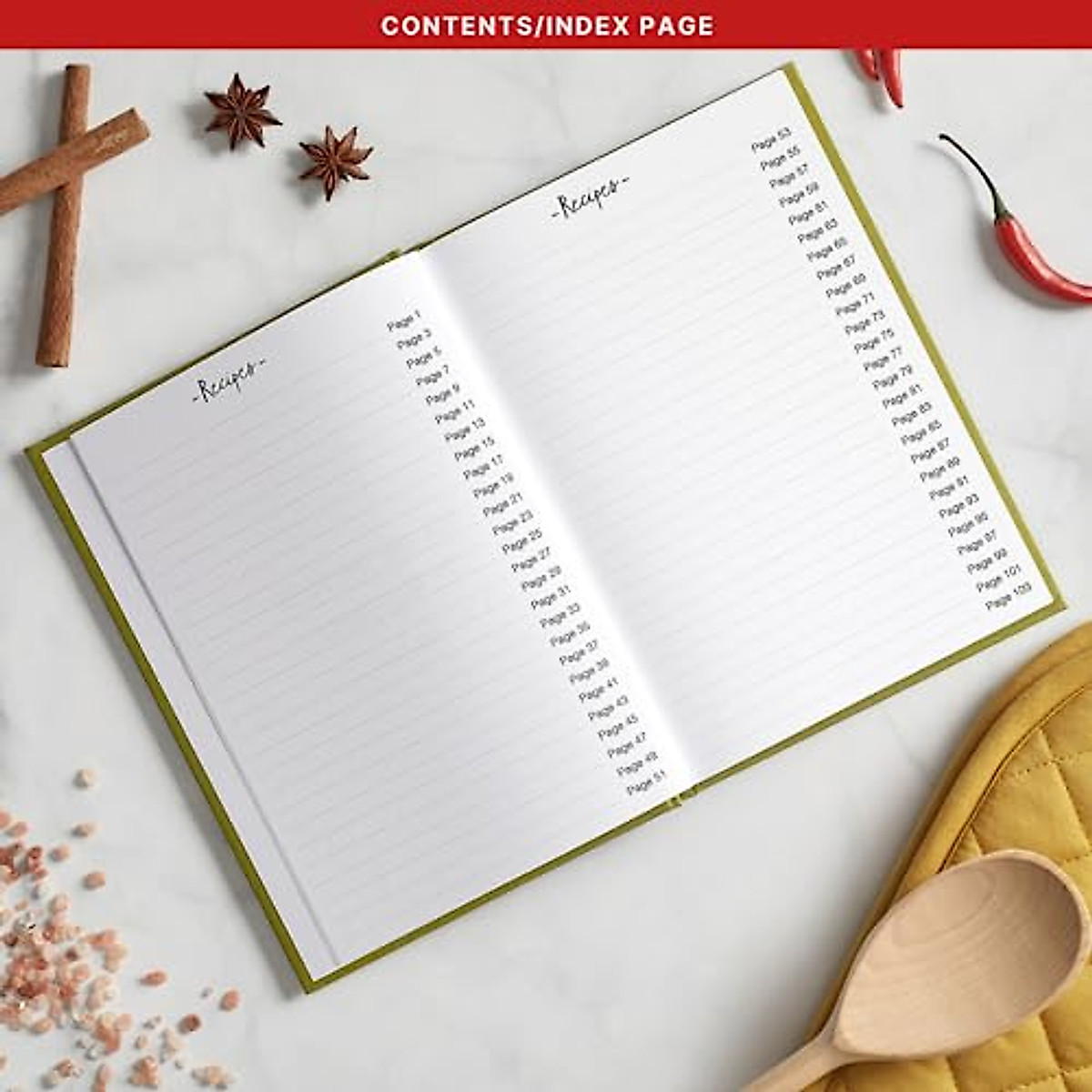BYANIKA Blank Recipe Book To Write In Your Own Recipes Hardcover Personal Recipe Journal Notebook My Family Cookbook Make Your Own Recipe Diary Organizer Cooking Gifts (Olive Green)