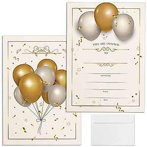 30 Pack Glossy Birthday Party Invitations with Envelopes , Birthday Invites , Birthday Invitation , Invitation Cards , Birthday Invitation Cards