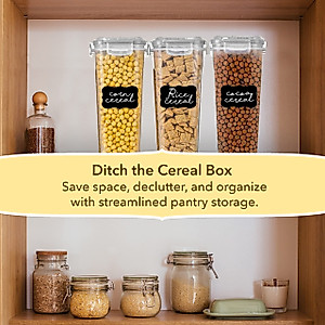 Cereal Container Storage Set - 4 Piece Airtight Food Storage Containers. BPA Free Dispenser Storage Container Set with Free Labels & Pen - by Simple Gourmet…