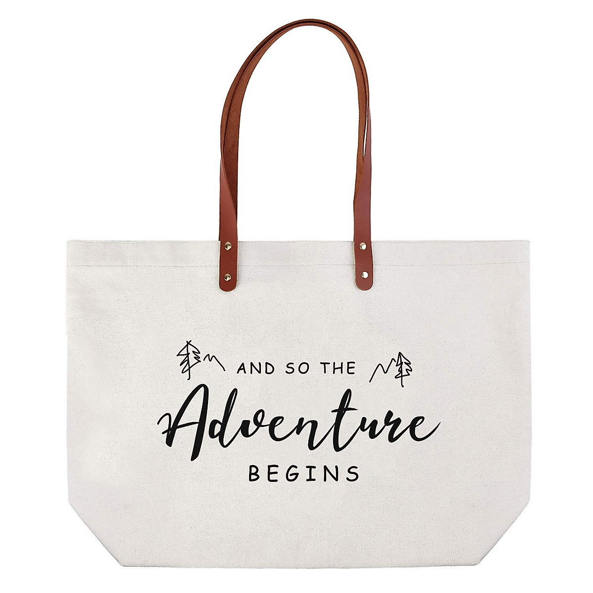 CARAKNOTS Bridal Shower Gifts for Bride Bag Bride Gifts And so the Adventure Begins Wedding Bachelorette Engagement Graduation Gifts Wedding Gifts for Bride Tote with Zipper Pocket Canvas