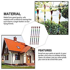 YARDWE 10pcs Bird Rods Gradient Colored Wind Hanging Reflective Scare Spiral Rods Keep Birds Away from Garden House Farm