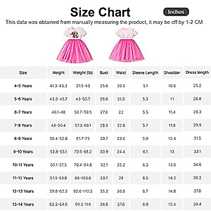 L.O.L. Surprise! Kid Girls Striped Glitter Design Short Sleeve Tutu Dress Tulle Princess Dress Party Birthday 11-12 Years Pink