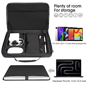 Smatree Hard Laptop Shoulder Case for 14.2 inch MacBook Pro M4/M3/M2 2024/2023/2021/A2918/A2992,14 inch Lenovo YogaPro 7i,13.6 inch MacBook Air 2024/2022/A3313,14 inch MacBook Pro/Air Organizer Bag