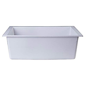 ALFI brand AB2420UM-W Undercount Single Bowl Granite Composite Kitchen Sink, 24", White