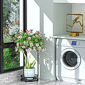 YIUKEA Plant Stand Indoor Outdoor - Metal Planter Holder Shelf Tall Tiered Flower Pot Display Organizer Rack for Garden, Patio, Living Room, Bathroom, Office (Black)