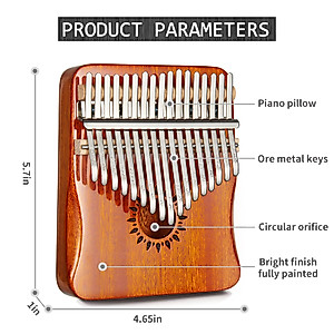 AARVI Kalimba Thumb Piano 17 Keys, Portable Mbira Finger Piano Gifts for Kids and Adults Beginners (yellow)