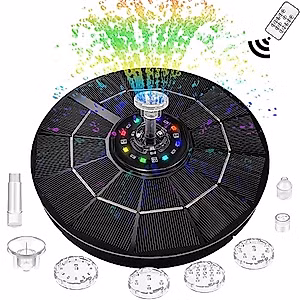 Solar Fountain with Remote Control, 3.5W Solar Powered Pump for Bird Bath with LED Lights, Outdoor Fountain for Garden, Pond, Pool, Fish Tank