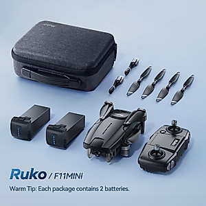 Ruko F11GIM Drones with 2-Axis Gimbal EIS 4K Camera for Adults, 2 Batteries 56 Min Flight Time, Level 6 Wind Resistance, FPV Brushless Motor, GPS Auto Return Home Compliance with FAA Remote ID