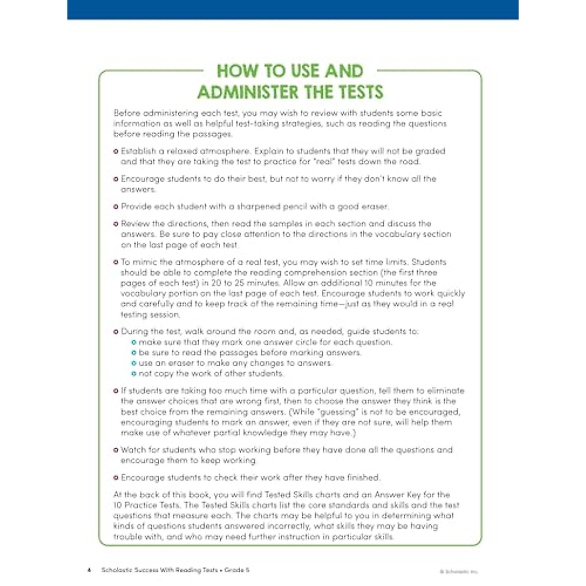 Scholastic Success with Reading Tests Grade 5 Workbook