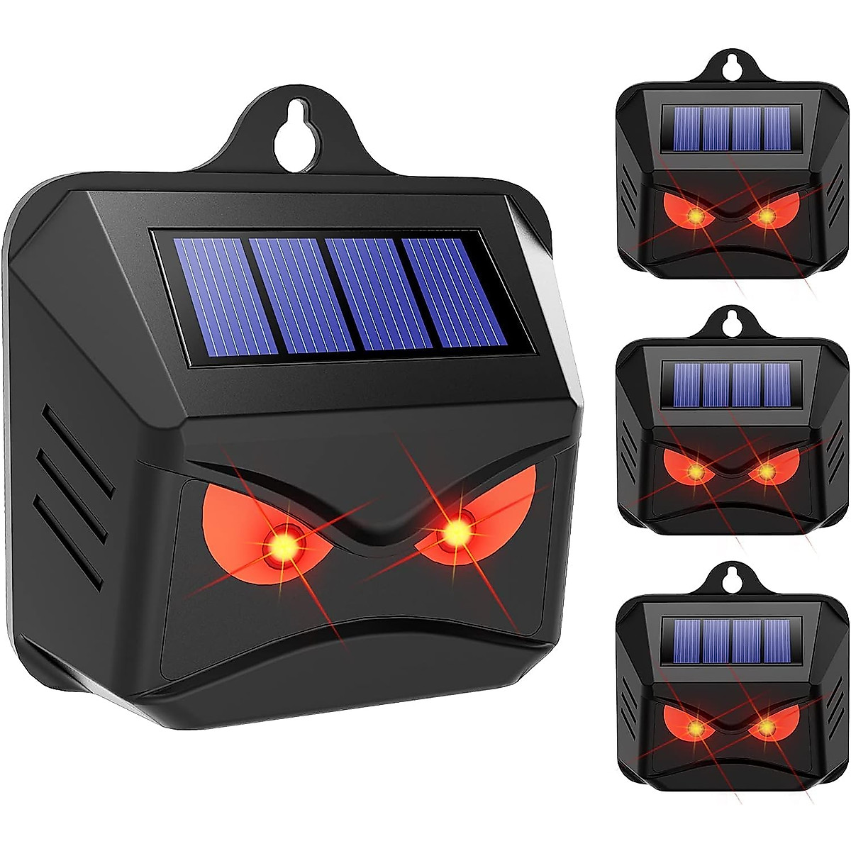 2024 Solar Nocturnal Animal Repeller, 4 Pack Cat Repellent Outdoor with Red LED Light, Waterproof Deer Deterrent Devices, Predator Lights for Chicken Coop Yard to Scare Away Cat Dog Deer Coyote Fox