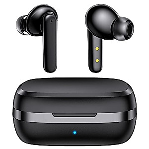 kurdene TWS G01 Bluetooth 5.3 LE Audio Earbuds Headphones, Built-in Microphone with Immersive Deep Bass & Clear Call, IPX5 Waterproof Ear Buds for iPhone, Android -Black