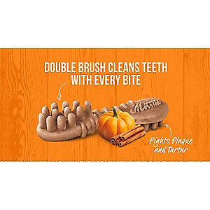Aurora Pet Bundle Pack (2) Merrick Fresh Kisses Real Pumpkin & Cinnamon Flavor Medium Breed Dog Dental Treats with (1) Grooming Wipes