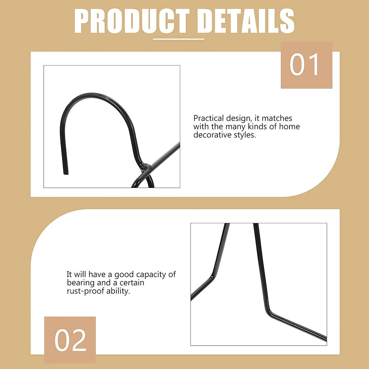 YARNOW Flower Pot Hanger Black Stand Black Flower Pots Hanging Wall Planters Hanging Flower Pot Black Plant Pot Hanging Plant Pots Black Hanging Planter Bonsai Rack Iron Track Rectangle