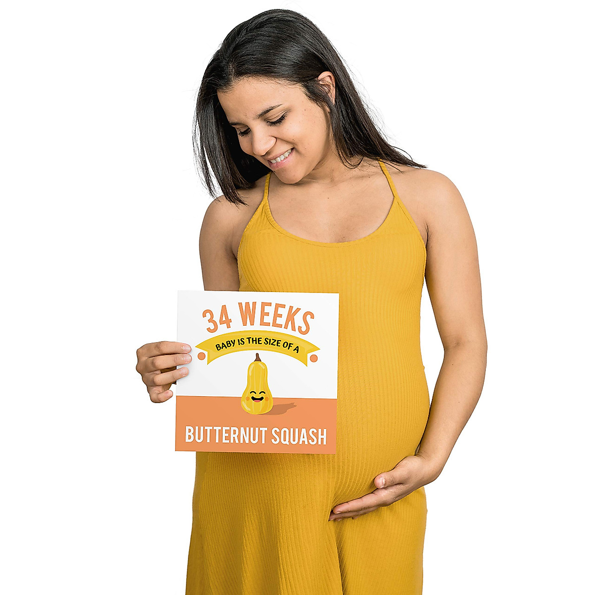 Canopy Street Maternity Weekly Milestone Photo Props / 18 Card Set Of 36 Baby Growth Designs / 9" x 9" Modern Pregnancy Keepsake/Adorable Photography As You Grow Signs