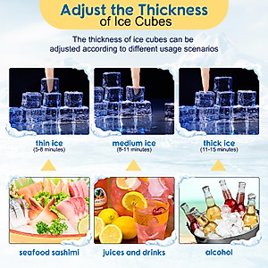 Zstar Commercial Ice Maker Machine, 110LBS/24H Under Counter Ice Maker, Freestanding Ice Machine w/33LBS Ice Storage, LCD Controller, Self Cleaning, Stainless Steel Large Ice Maker for Restaurant Home