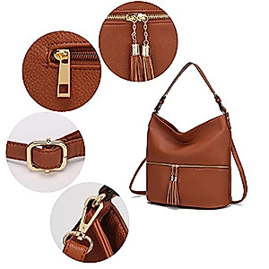 MKF Collection Hobo Purses for Women –Leather Handbag Womens Shoulder bag – Fashion Top Handle Pocketbook Wristlet Wallet Black