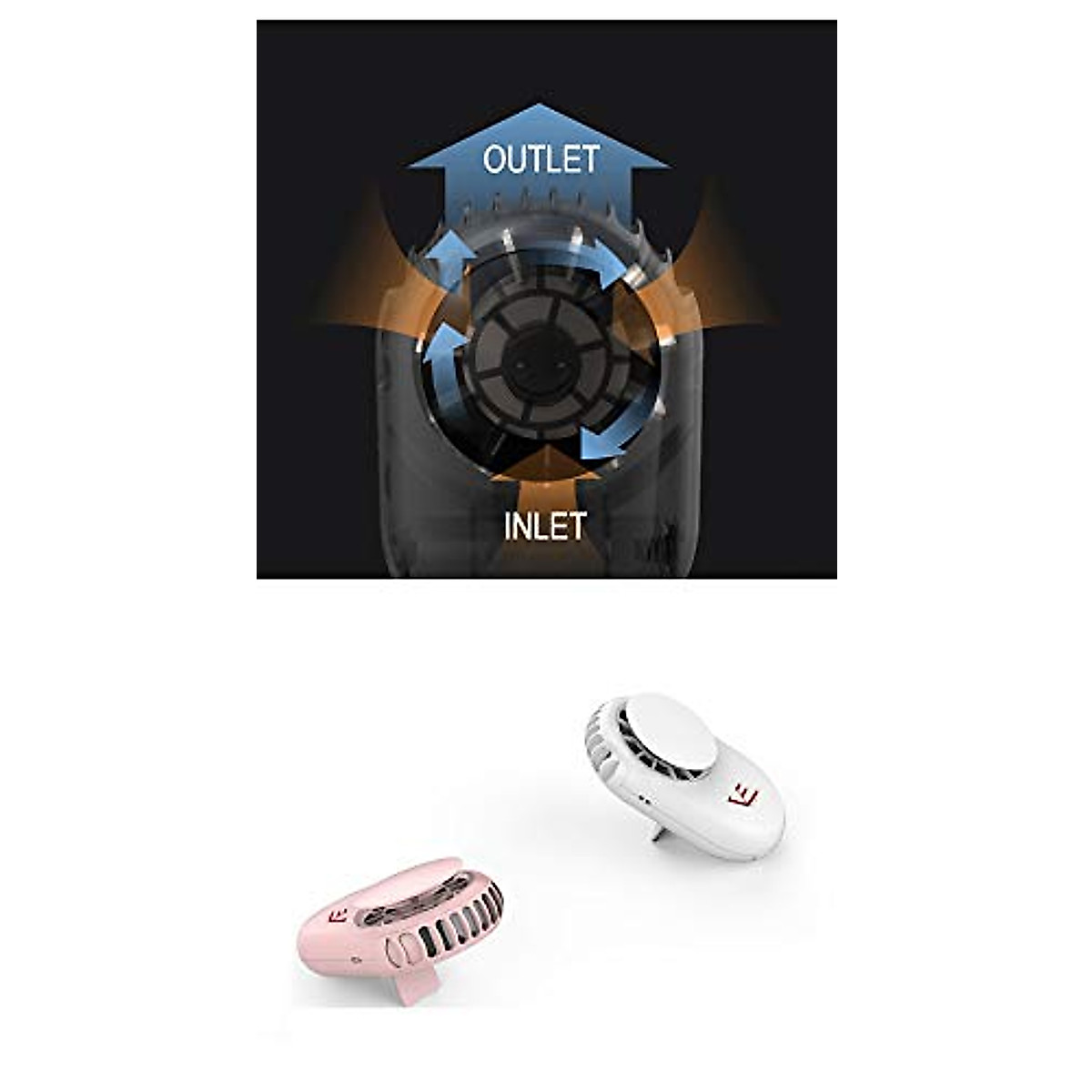 Mini Portable Handheld Personal Neck lace Travel Fans. Rechargable USB Battery Hand Held Operated. 3 Level Speed Fan. Small Electric Powered Mobile Face, Body Cooling Hands free Neck fan. (WHITE)