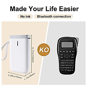 NIIMBOT D11 Label Maker Machine with Tape, Wireless Bluetooth Connection Portable Printer Mini Label Makers with Multiple Templates Easy to Use Office Home Organization USB Rechargeable (White-1)