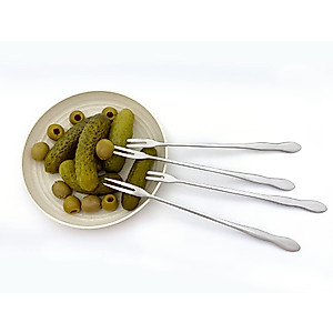 Pickle Forks Olive Fork pickle grabber,pickle picker for the jar,Cocktail Forks,Set of 4,long handle 7.8in