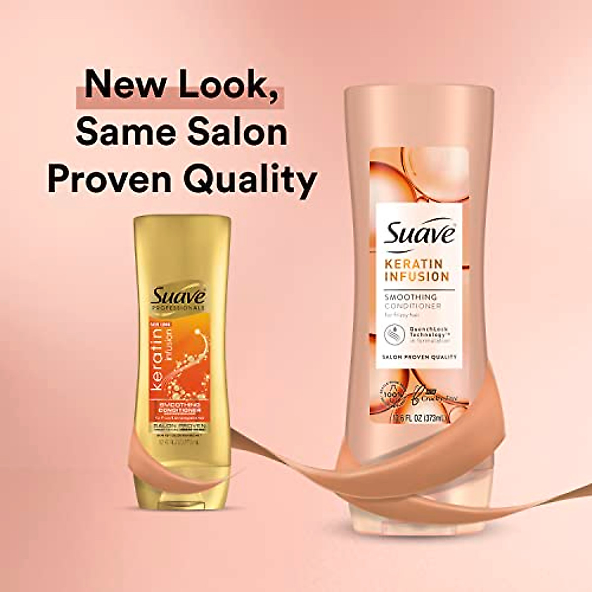 Suave Keratin Shampoo and Conditioner, Keratin Infusion Smoothing System, Suave Shampoo and Conditioner Set - 12.6 Oz Ea (2 Piece Bundle)