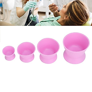 FILFEEL 4pcs Silicone Mixing Bowls Set, Paint Facial Mask Blending Dental Material Mixing Bowl Oral Hygiene Dental Tools for Alginate and Plaster Materials, Filler and Grout()