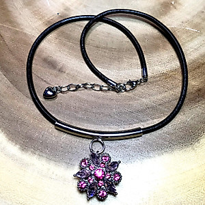 My Prime Gifts Snap Jewelry Pendant & Necklace Black Leather Length 18-20" Holds 18-20mm Standard Snaps