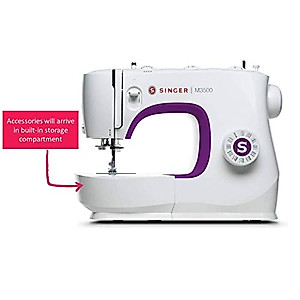 SINGER M3500 Lightweight & Portable Sewing Machine with Accessory Kit | 110 Stitch Applications, LED Light & 1-step Buttonhole | Great for Quilting, Crafts & Mending