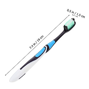 DOITOOL 6pcs Handheld Toothbrush Manual Toothbrush Tooth Cleaning Brush Ultra Hard Bristles Toothbrush for Whitening Teeth Adult Random Color