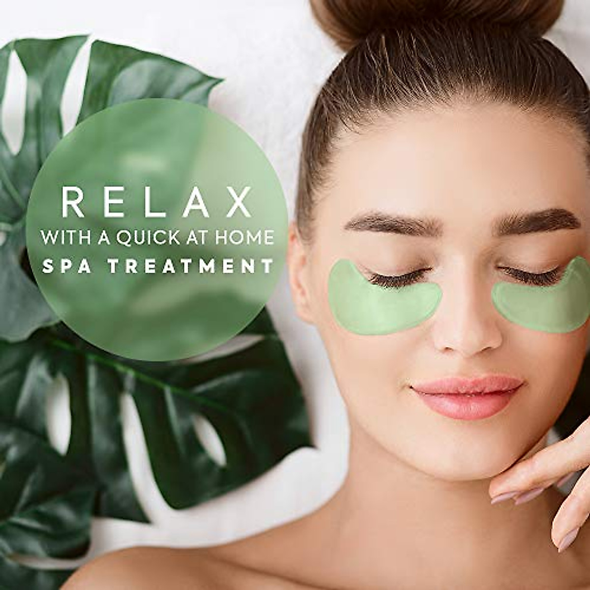 Undereye Gel Patches - Green Tea Eye Gel Patch, Eye Masks for Dark Circles and Puffiness - Collagen Eye Mask Under Eye Pads - Gel Eye Mask for Puffy Eyes - Dark Circles Under Eye Treatment for Women