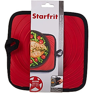 Starfrit 8" Silicone/Cotton Pot Holder/Trivet, Red