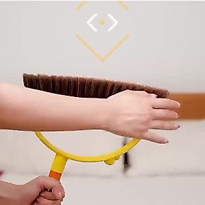 Cute Duck Cleaning Broom and Dustpan Set with Long Handle Stand Up Broom and Dustpan for Home Kitchen Room Office, Outdoor Indoor (Pink)