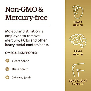 Solgar Wild Alaskan Full Spectrum Omega Softgels Supports Heart Brain Bone and Skin Health Provides Vitamin D3 Rich Source of EPA DHA Non GMO Gluten & Dairy Free 60 Servings, 120 Count