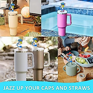 Kawaii Kitty 10mm Large Straw Covers Cap for Stanley Cup 40 oz 30 oz,Silicone Hallo Cartoon Straw Topper Straw Tips Cover Protector Plugs for Stanley Tumblers for Stanley Cup Accessories(1709-3844)