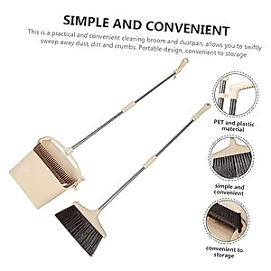 Garneck 1 Set Broom Set Room Cleaning Broom Lobby Broom Sweeper Broom and Dustpan Kit Home Broom Kit Home Tools Home Cleaning Device Office Cleaning Supplies Floor Broom Stainless Steel