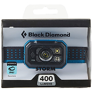 Black Diamond Storm 400 Waterproof Headlamp, Black, Battery Powered