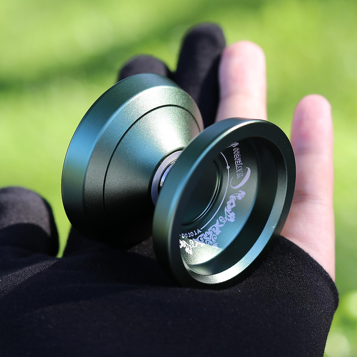 WATIEOBOO Yoyo Professional, Metal Unresponsive Yoyo for Kids Beginners, Adults Intermediate-Advanced Players with Glove and 10 Replacement Yoyos Strings(N Army Green)