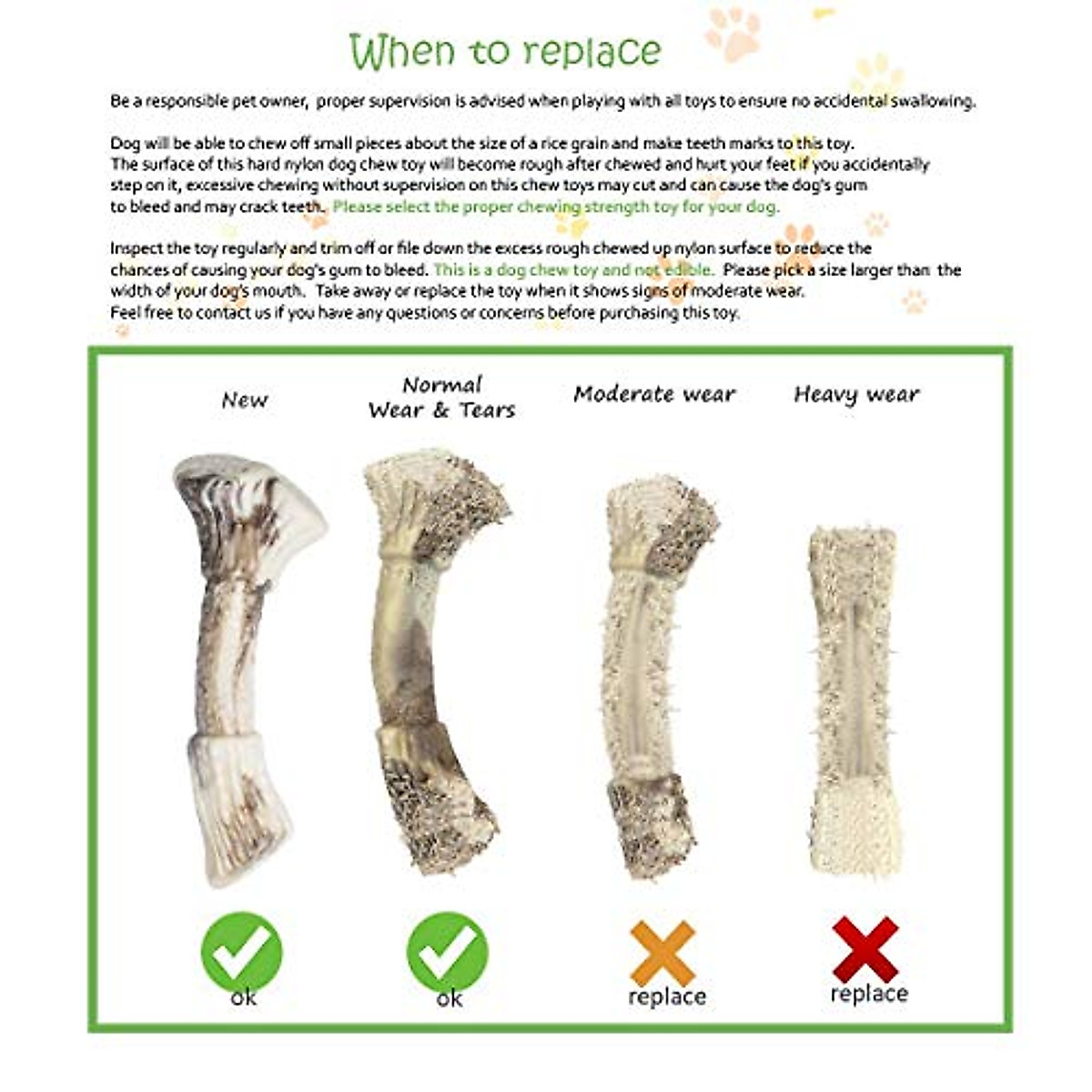 PETSLA Durable Nylon Dog Chew Toys for Aggressive Chewers Large Medium Small Breeds, Indestructible Tough Dog Toy for Dog Teething Puppies (Antler Shape, 7.16 inches)