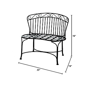 Deer Park BE207-BLK Imperial Bench (Black), 32" L x 19" D x 33" H