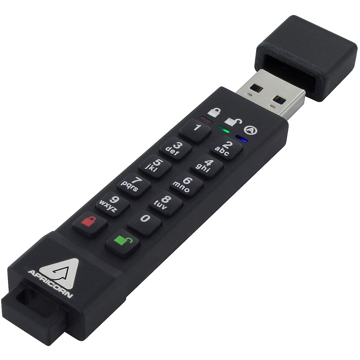 Apricorn 16GB Aegis Secure Key 3Z 256-bit AES XTS Hardware Encrypted FIPS 140-2 Level 3 Validated Secure USB 3.0 Flash Drive (ASK3Z-16GB), Black