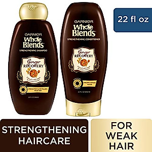 Garnier Hair Care Whole Blends Ginger Recovery Strengthening Shampoo and Conditioner with Ginger and Golden Honey Extracts, For Weak, Brittle Hair, Paraben Free 44 Fl Oz