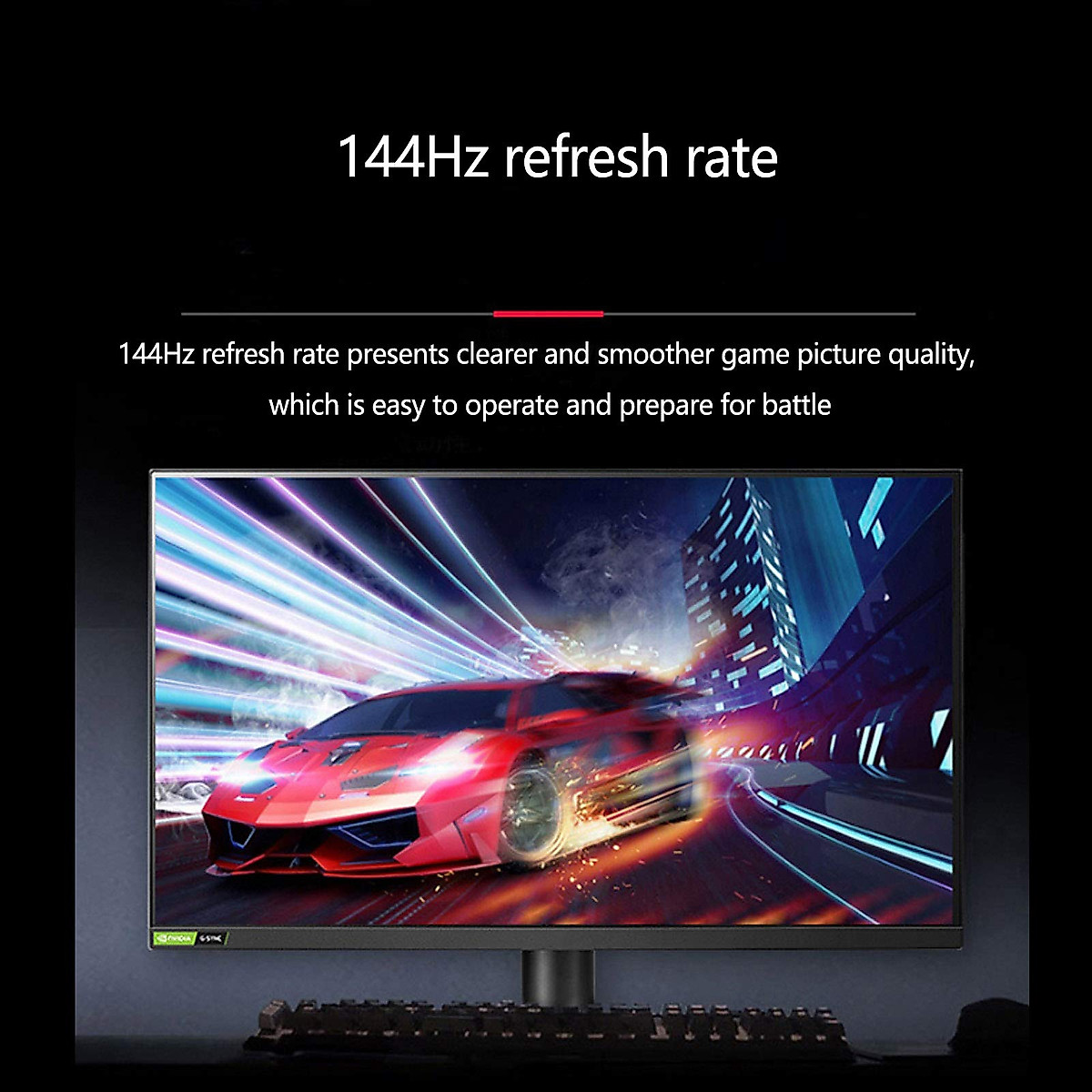 LIQIANG 2K Computer Monitor, Game Monitor, 2560 * 1440 Resolution, 16:9, HDMI Interface, DP, Audio Interface, 1 (ms) Fast Response, 144Hz, Support Wall Mount