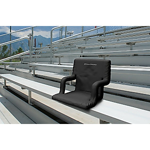 Home-Complete Wide Stadium Seat Chair Bleacher Cushion, 1-Pack, Black