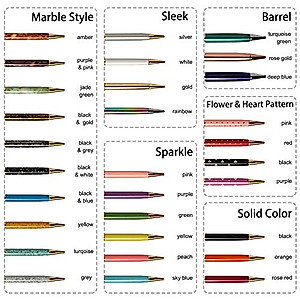 FUNSHOWCASE Floating Liquid Sand Ballpoint Pens Set 40-kit 30 Empty Tube Glitter Pen with 10 Replaced Black and Blue Refills