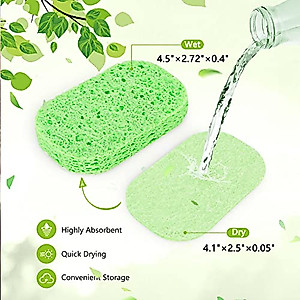 HOMEXCEL Cellulose Sponges Pack of 12,Natural Non-Scratch Cleaning Scrub Sponges for Kitchen and Household,Compressed Dish Washing Sponge Safe for Non-Stick Cookware