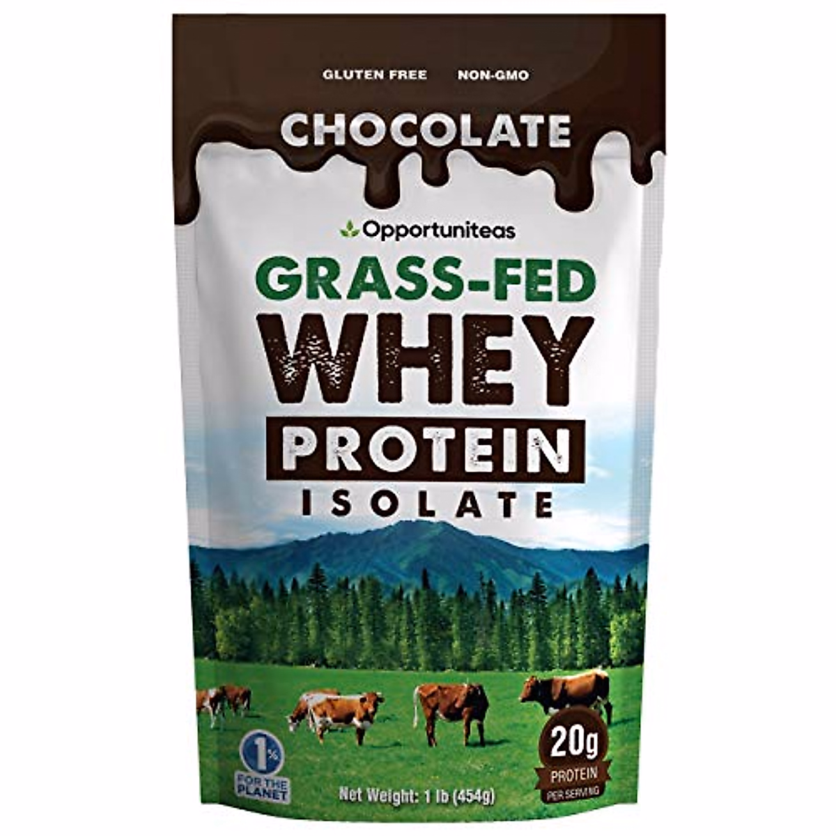 Chocolate Whey Protein Powder - Grass Fed Whey Isolate + Organic Cacao + Real Sugar + Himalayan Salt - Delicious Taste for Shakes, Smoothies, Cooking & Baking Recipes - Gluten Free & Non GMO - 1 Pound