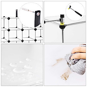 SONGMICS Shoe Rack, Space-Saving 28-Slot Plastic Shoe Storage Organizer Unit, Shoe Cabinet, Ideal for Entryway Hallway Closet Garage, 14.2 x 61.8 x 48 Inches, Transparent ULPC48S