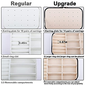 SLOZO Travel Jewelry Box,Upgraded Travel Jewelry Case,Portable Jewelry Boxes for Women,PU Leather Jewelry Box,Travel Jewelry Organizer for Necklaces,Rings,Earrings,Bracelets,Black