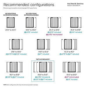 Munchkin® Easy Close XL™ Metal Baby Gate, 29.5" - 51.6" Wide, Black, Model MK0009-111