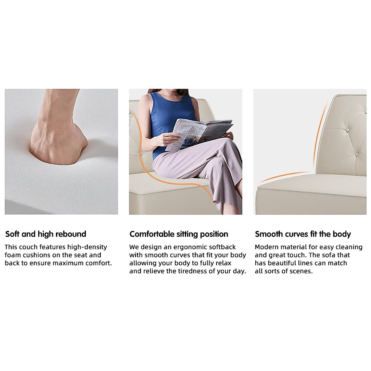 annjoe Button Tufted Loveseat Settee Upholstered Sofa Backrest Buckle Couch Banquette Bench for Dining Room Living Room Bedroom Funiture